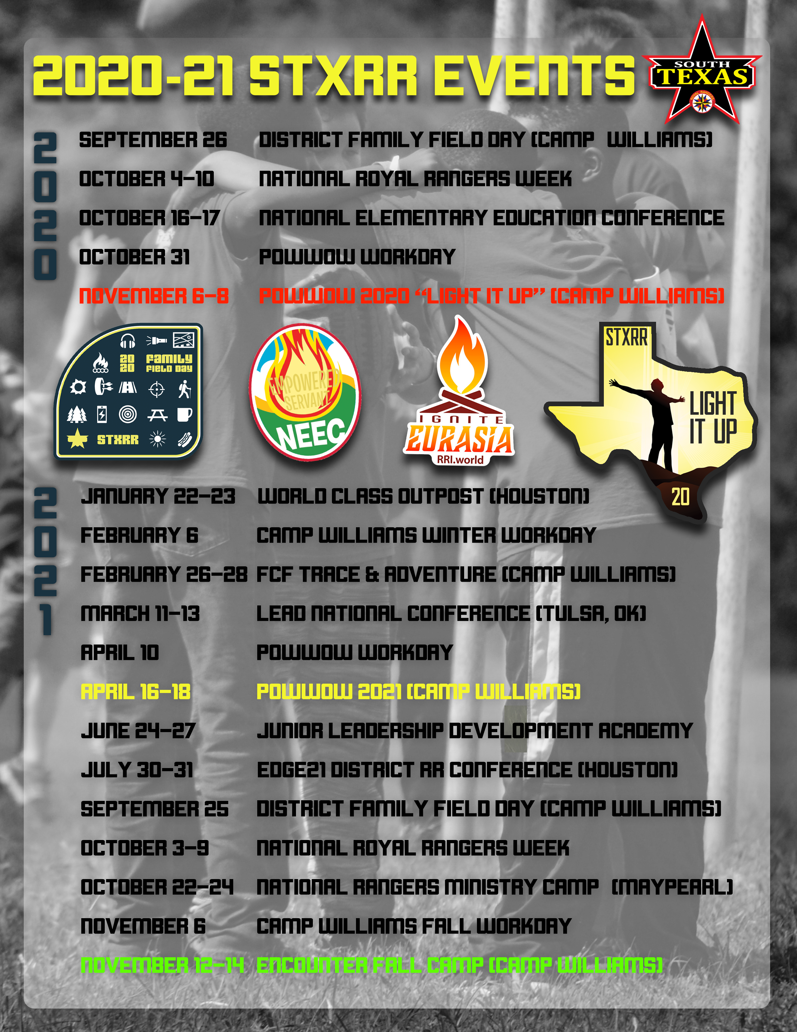 CALENDAR – South Texas Royal Rangers