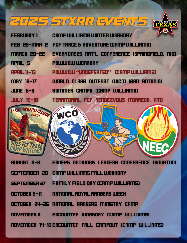 CALENDAR – South Texas Royal Rangers