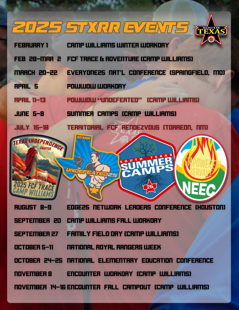 CALENDAR – South Texas Royal Rangers